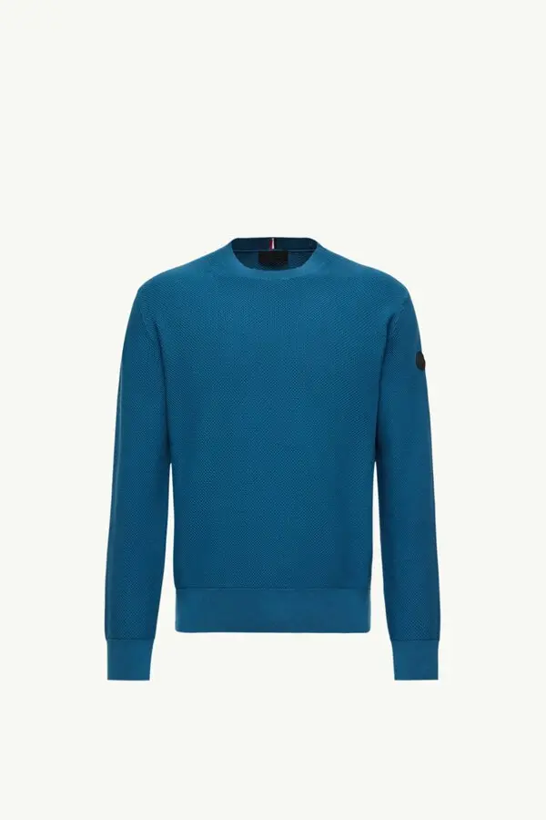 Moncler Cotton Knit Sweater - Blue