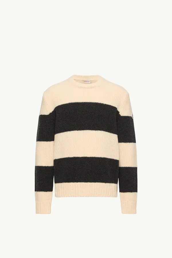 Moncler Striped Wool Blend Bouclé Sweater