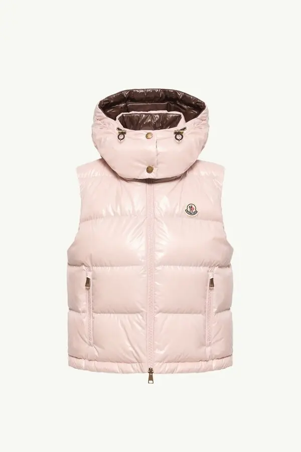 Moncler Niverolle Short Down Vest - Pink