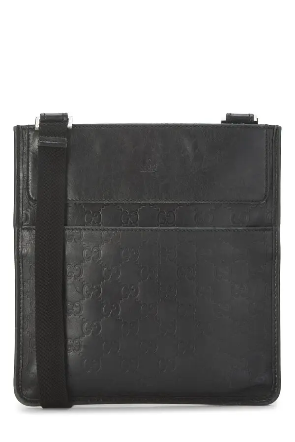 Gucci Ssima Pocket Flat Messenger - Black