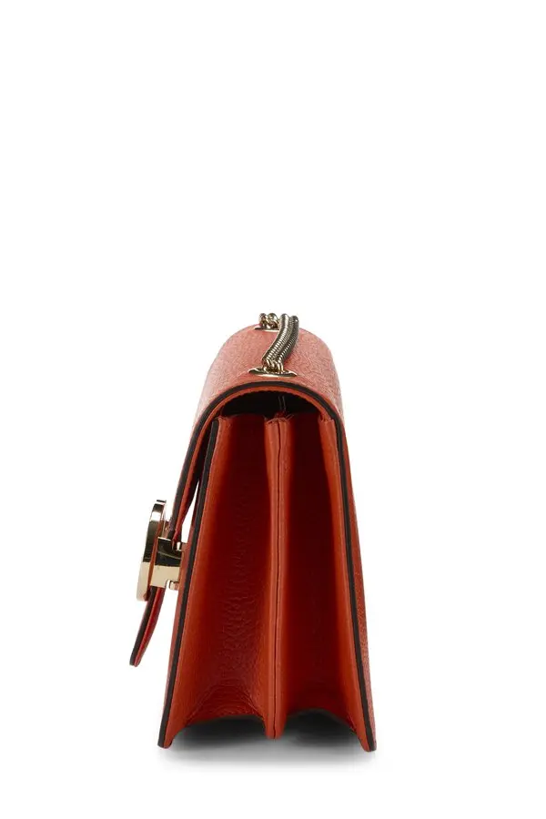 Gucci Leather Interlocking Crossbody Bag - Orange