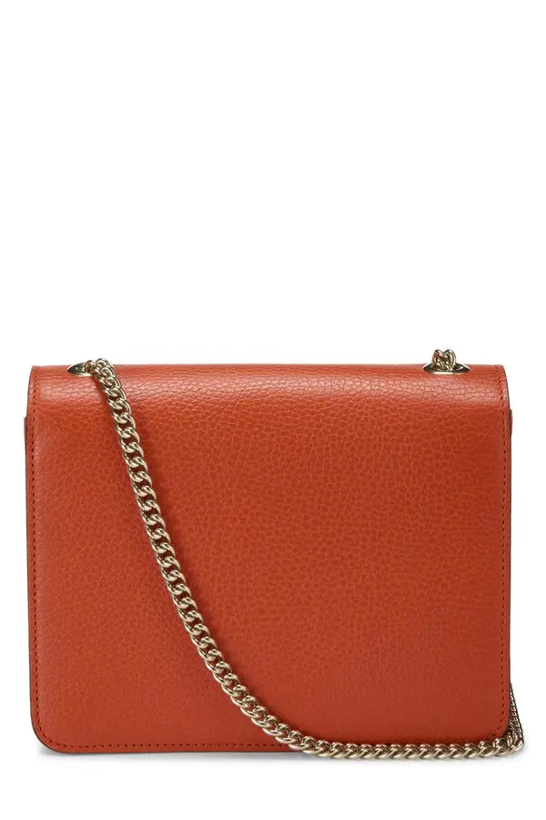Gucci Leather Interlocking Crossbody Bag - Orange
