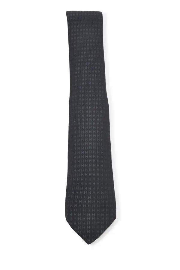 Hermès Logo H Tie - Black