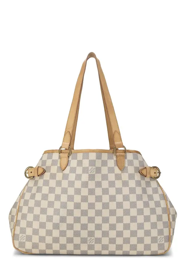 LOUIS VUITTON Damier Azur Batignolles Horizontal Special Order Tote - Brown