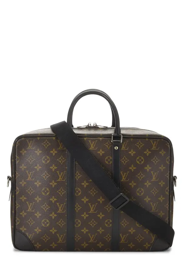 LOUIS VUITTON Monogram Macassar Porte Documents-voyage
