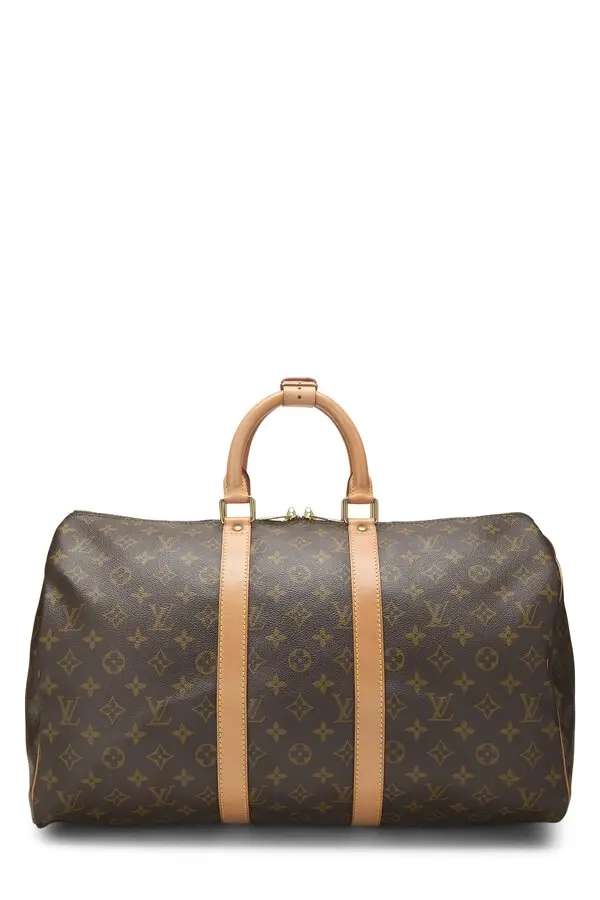 LOUIS VUITTON Monogram Keepall 45 Duffle Bag - Brown