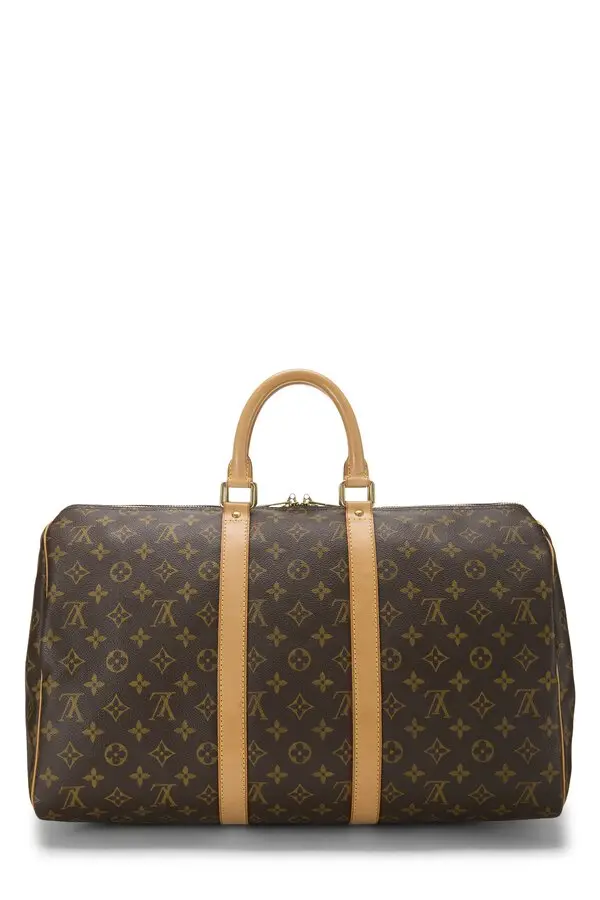 LOUIS VUITTON Monogram Keepall 45 Duffle Bag - Brown
