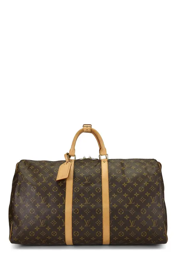 LOUIS VUITTON Monogram Keepall 55 Duffle Bag - Brown