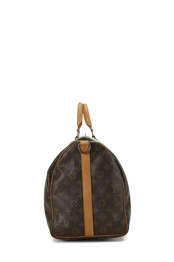 LOUIS VUITTON Keepall Bandouliere 50 Monogram Duffle Bag - Brown