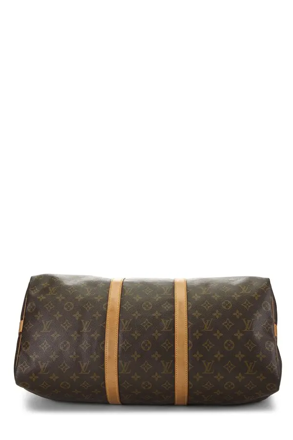 LOUIS VUITTON Keepall Bandouliere 50 Monogram Duffle Bag - Brown
