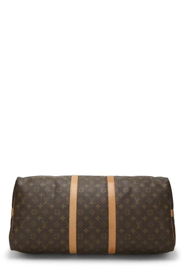 LOUIS VUITTON Monogram Keepall Bandouliere 55 Duffle Bag