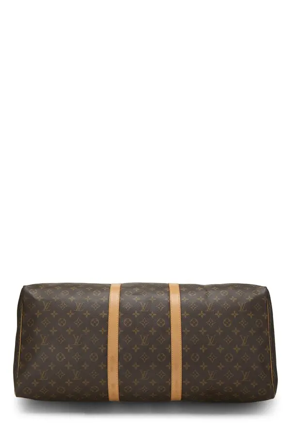 LOUIS VUITTON Monogram Keepall 60 Duffle Bag - Brown