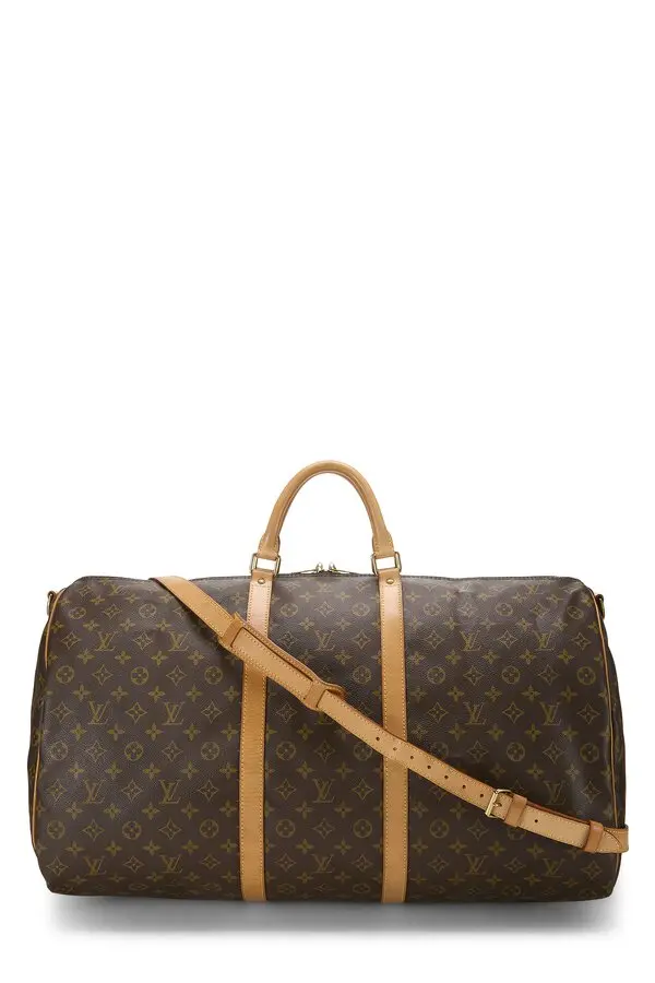 LOUIS VUITTON Monogram Keepall Bandouliere Bag 60 - Brown