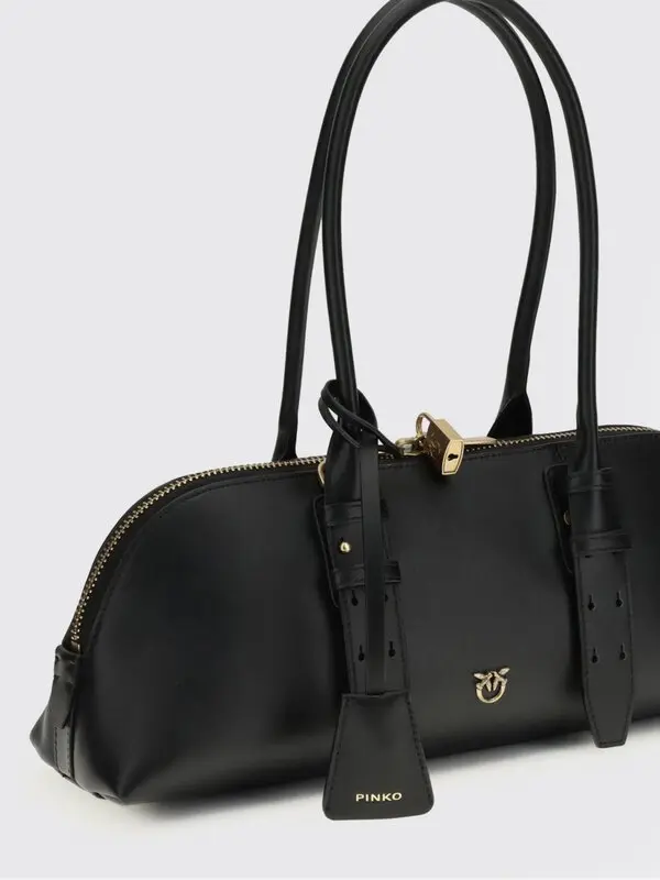 Pinko Escape Bag Horizontal Shoulder Bag In Smooth Leather With Logo