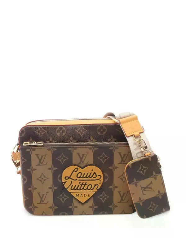 LOUIS VUITTON Reverse Monogram Stripes Trio Messenger Bag - Brown