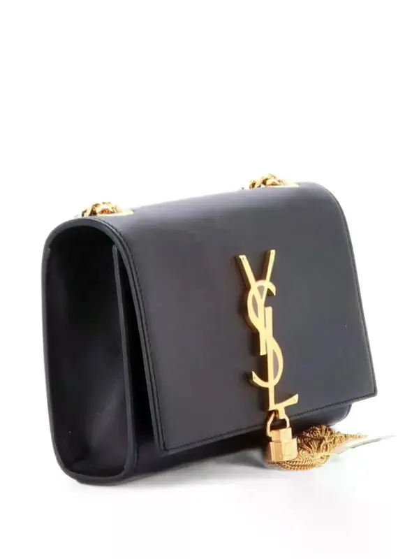 Saint Laurent Classic Monogram Tassel Leather Small Crossbody Bag - Black