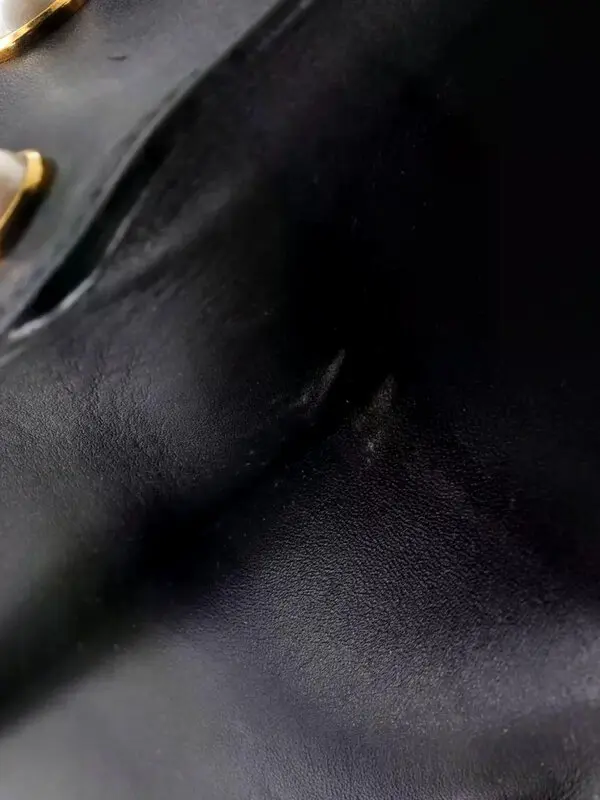 Gucci Broadway Pearly Bee Embellished Leather Mini Shoulder Bag