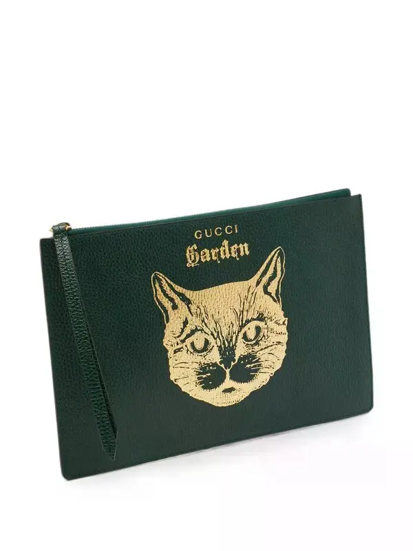 Gucci Garden Cat Zip Clutch Bag