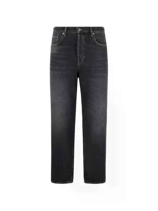 GOLDEN GOOSE Distressed Logo-patch Jeans - Black