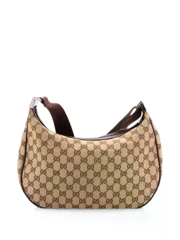 Gucci Saddle Zip Messenger Bag Gg Canvas With Leather Medium Crossbody Bag