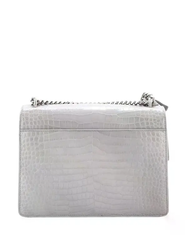 Saint Laurent Sunset Crocodile Embossed Leather Medium Crossbody Bag