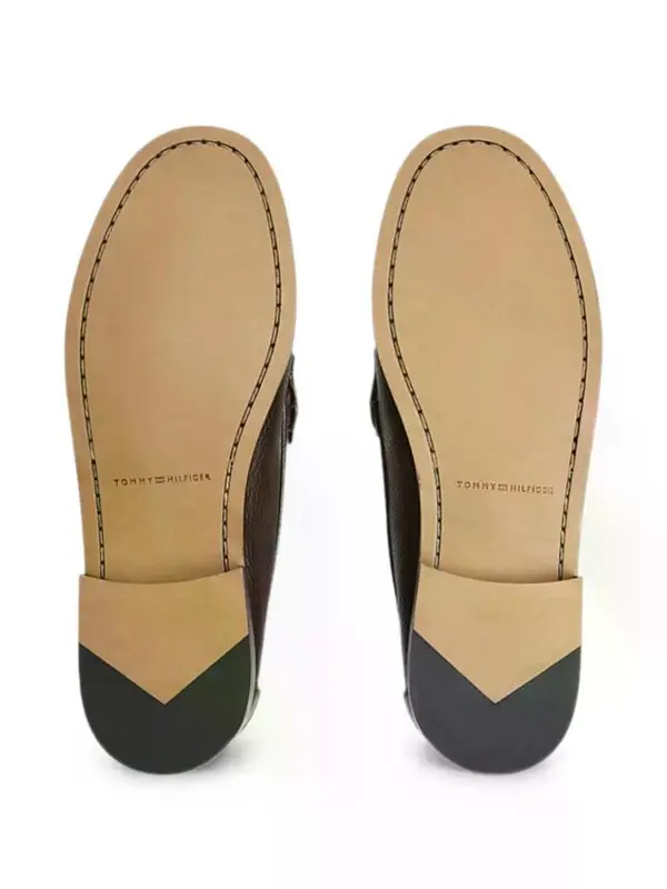 Tommy Hilfiger Pebble-grain Leather Loafers - Brown