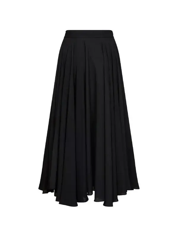 BLANCA VITA Pleated Asymmetric Midi Skirt
