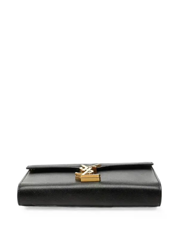 Saint Laurent 2013-2026 Grain De Poudre Monogram Cassandra Chain Wallet Crossbody Bag