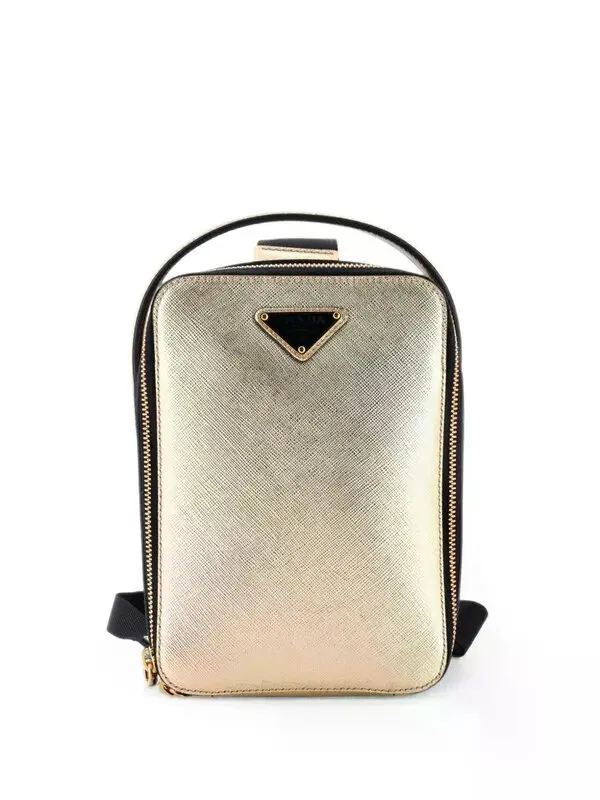 Prada Brique Top Handle Sling Bag In Saffiano Leather