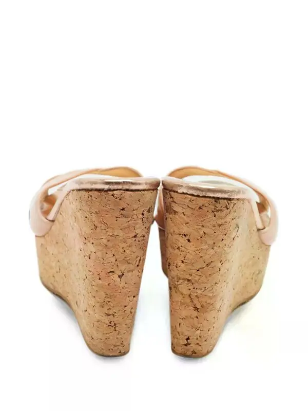 JIMMY CHOO Patent Leather Wedge Sandals