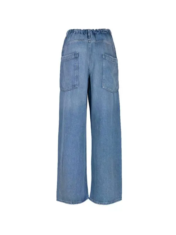 AGOLDE Shaw Drawstring Wide Leg Jeans - Blue