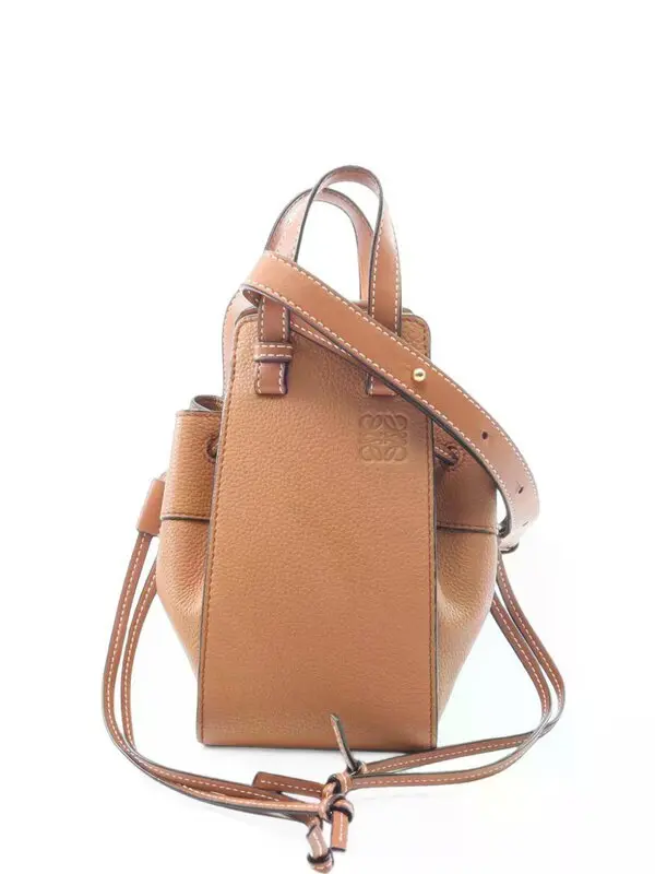 Loewe 2010-2026 Mini Grained Calfskin Drawstring Hammock Bag Satchel