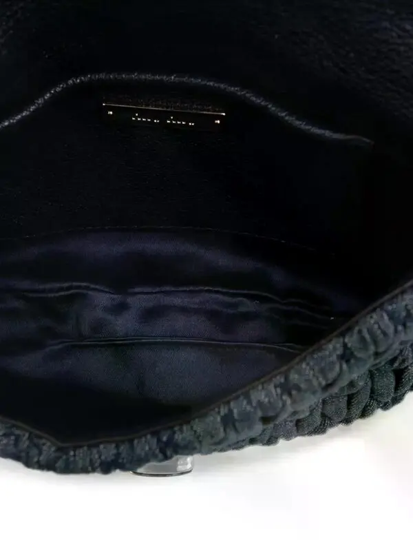Miu Miu 2010-2026 Matelasse Denim Crystal Chain Satchel