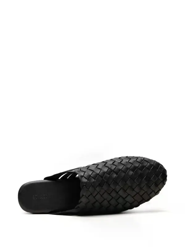 ST. AGNI Woven Mules - Black