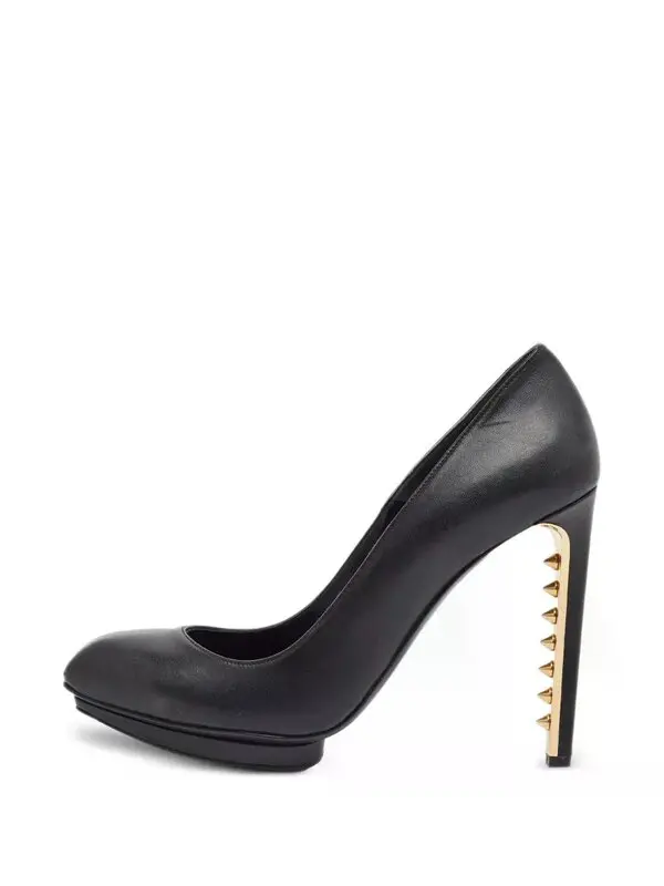 Alexander McQueen Leather Spiked Platform Stiletto Pumps