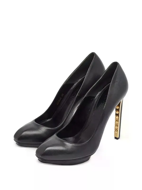 Alexander McQueen Leather Spiked Platform Stiletto Pumps