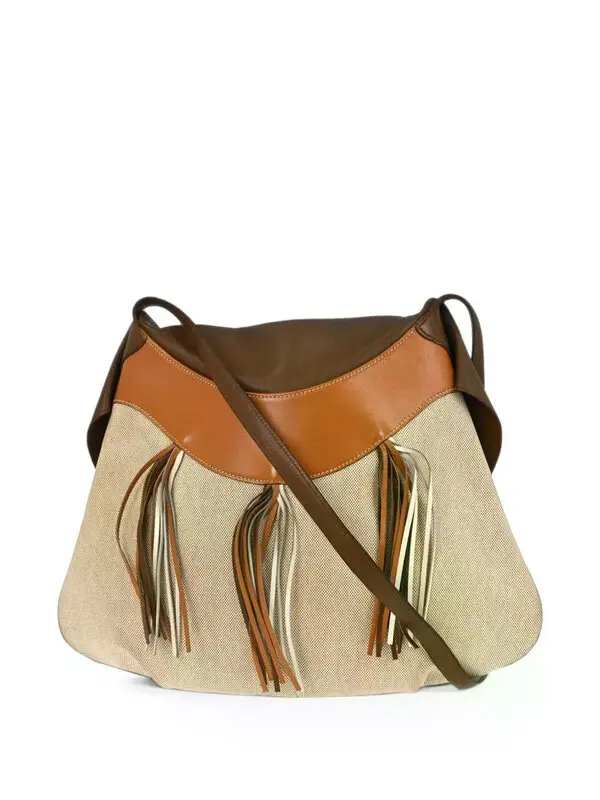 Hermès Barenia Toile H Fringe Shoulder Bag - Neutrals
