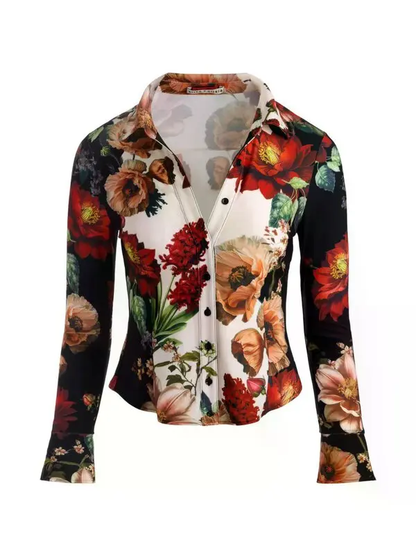 Alice + Olivia Freya Floral-print Shirt - Black