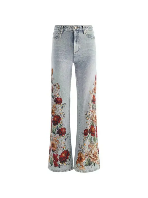 Alice + Olivia Chic High-rise Floral-print Jeans