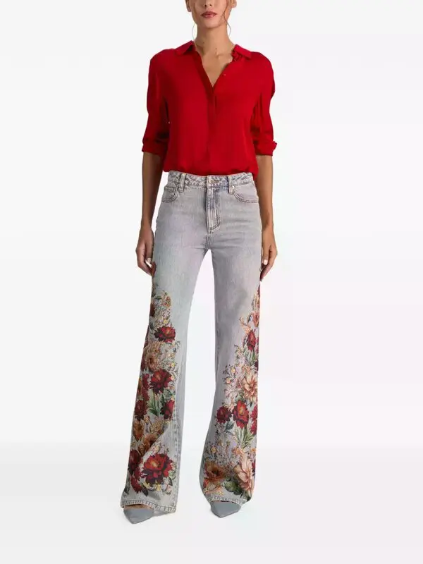 Alice + Olivia Chic High-rise Floral-print Jeans