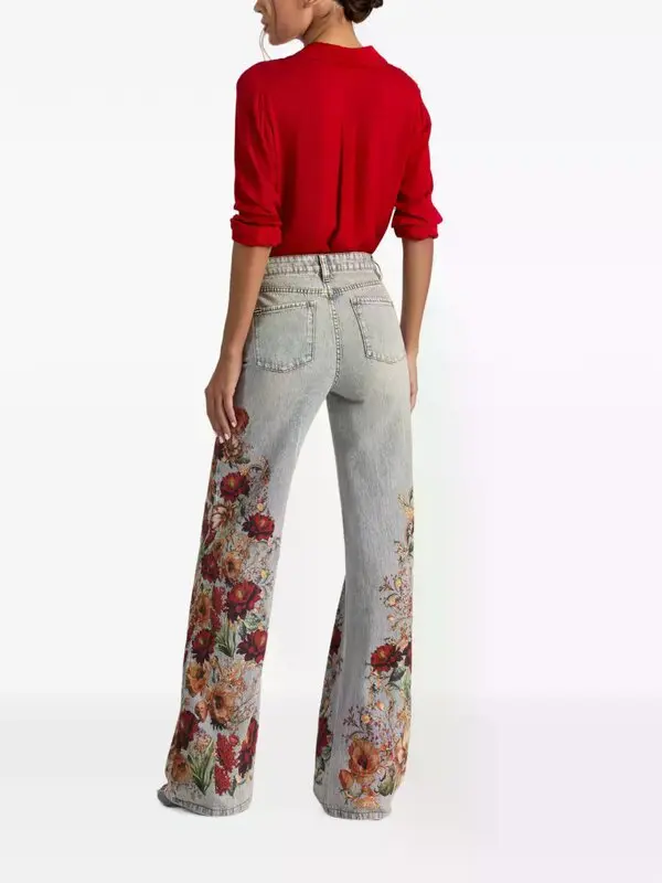 Alice + Olivia Chic High-rise Floral-print Jeans