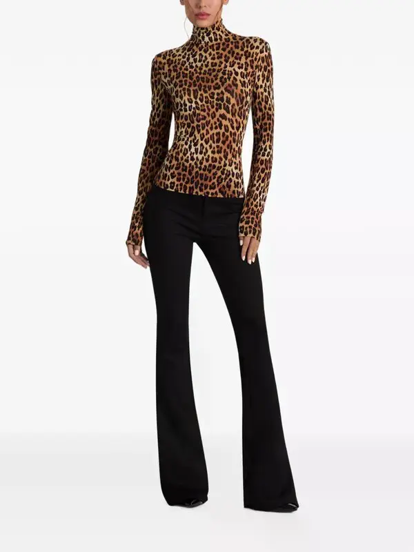 Alice + Olivia Leopard-print Turtleneck Top