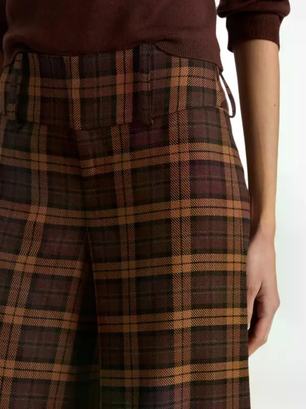 Alice + Olivia Plaid Wide-leg Trousers