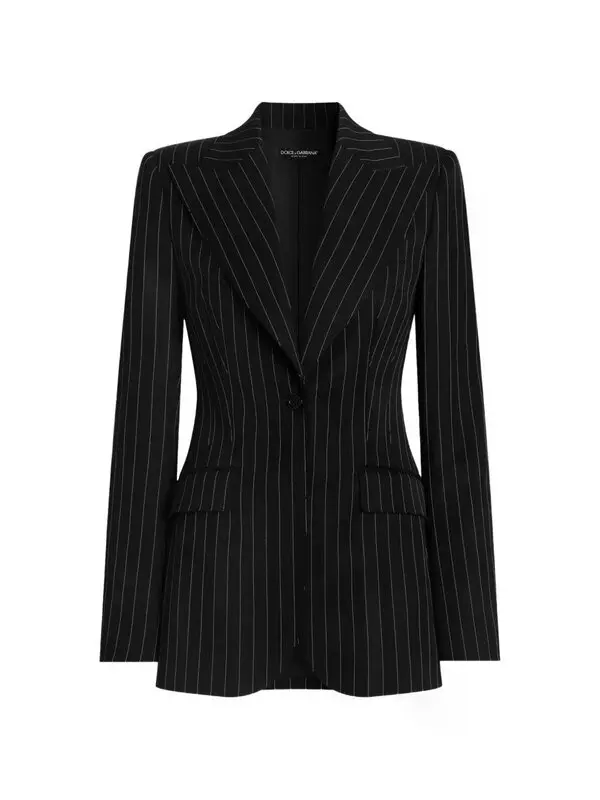 Dolce & Gabbana Turlington Single-breasted Jacket In Pinstripe Wool