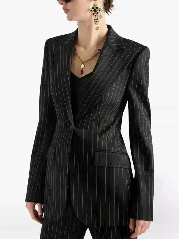 Dolce & Gabbana Turlington Single-breasted Jacket In Pinstripe Wool