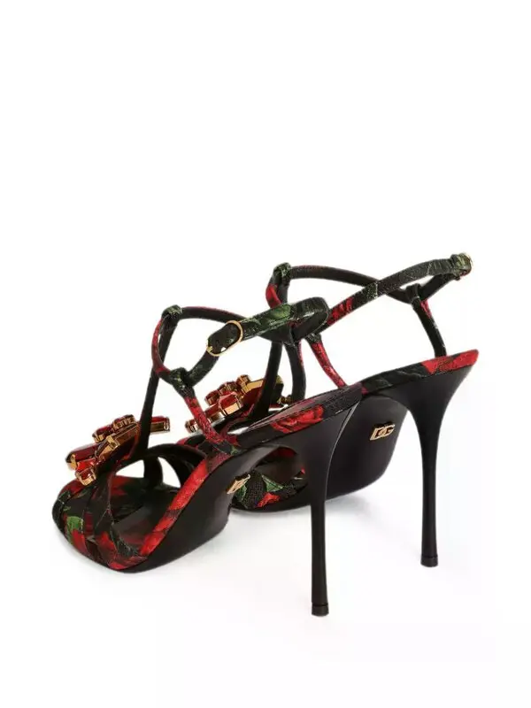 Dolce & Gabbana Rose-print Brocade Sandals