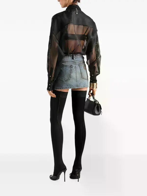 Dolce & Gabbana Denim Miniskirt With Embroidery
