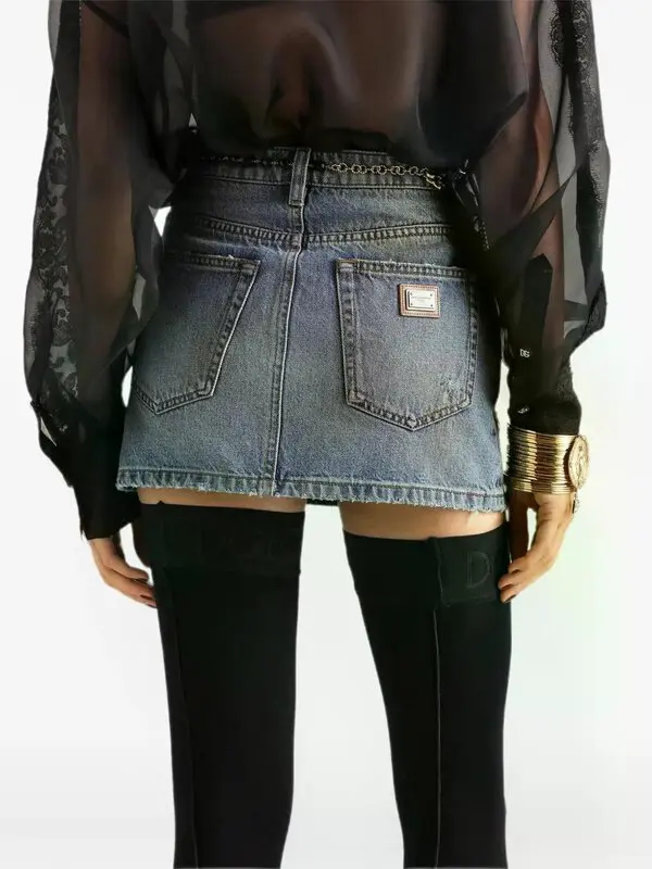 Dolce & Gabbana Denim Miniskirt With Embroidery