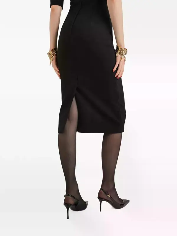 Dolce & Gabbana Double Wool Crêpe Dress With Plunge Neckline