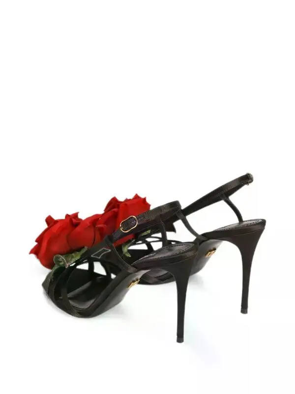 Dolce & Gabbana Satin Sandals With Flower